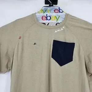 Ariat | Shirts | Ariat Fr Shirt Mens Large Work Tan Flame Resistant ...